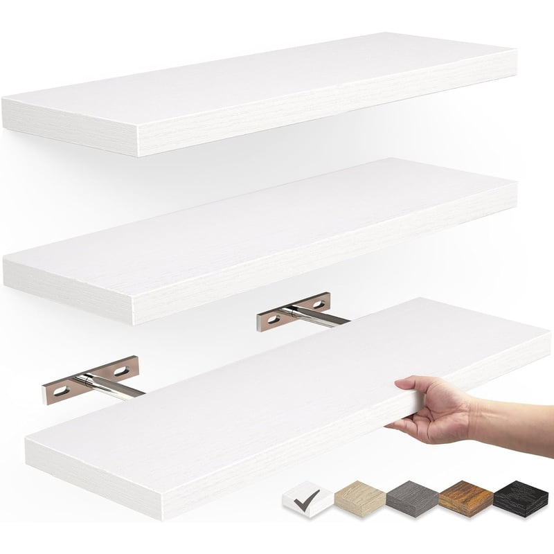 GENERICO Repisas Flotantes De Madera Estante MDF Premium Blanco Pack x3 ...