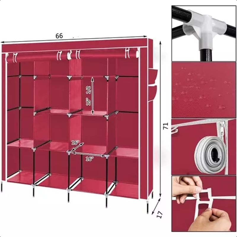 SUPERCENTER Practico Armario Closet Ropero Armable Grande-170x 170x 45 ...