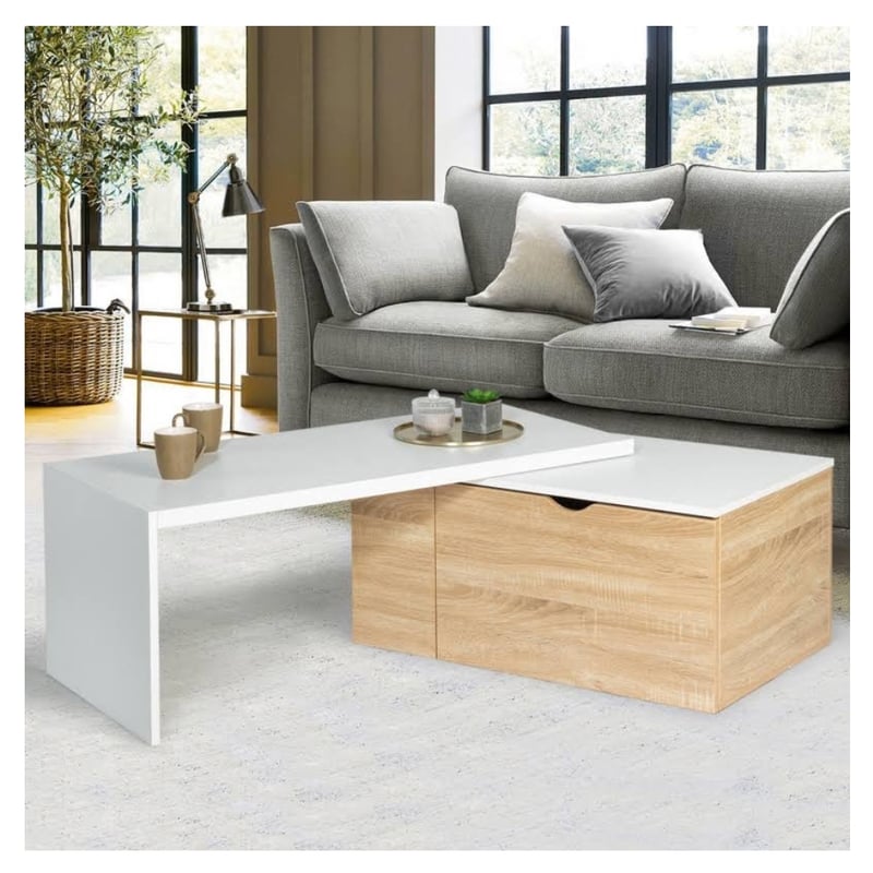 HOMER DESIGN Mesa De Centro Transformable En Forma L Para Living ...