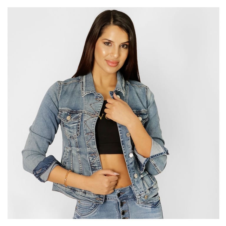 ONE WORLD Chaqueta de jeans One World Mujer Clasica | falabella.com