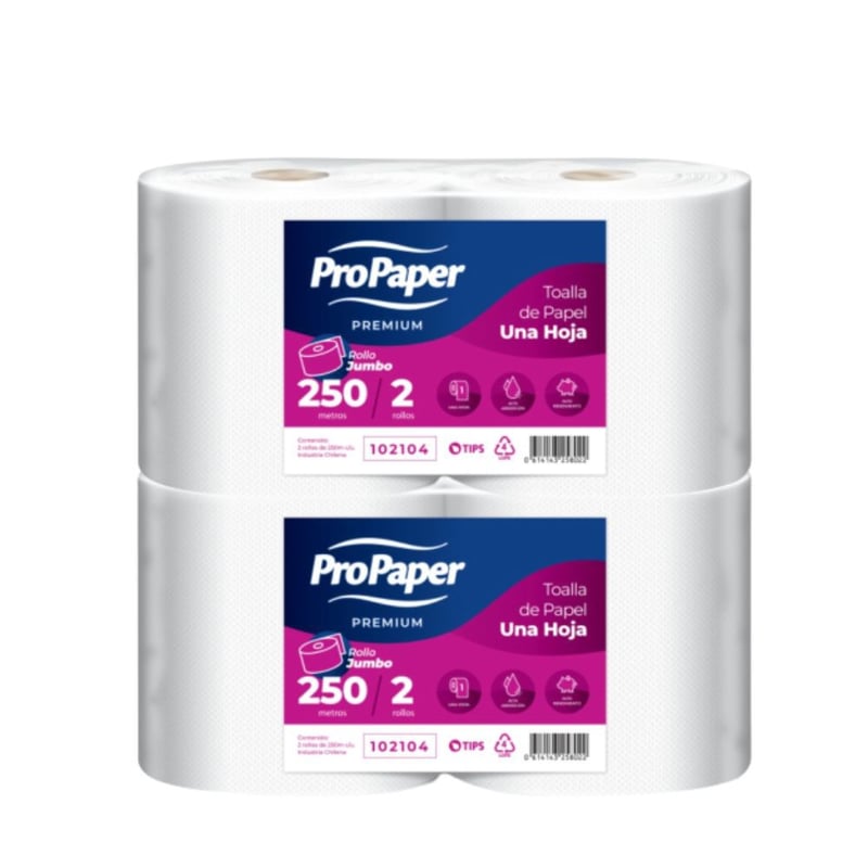 Toalla papel Industrial 250 mts (4 rollos 1000 mts) Propaper | Sodimac ...