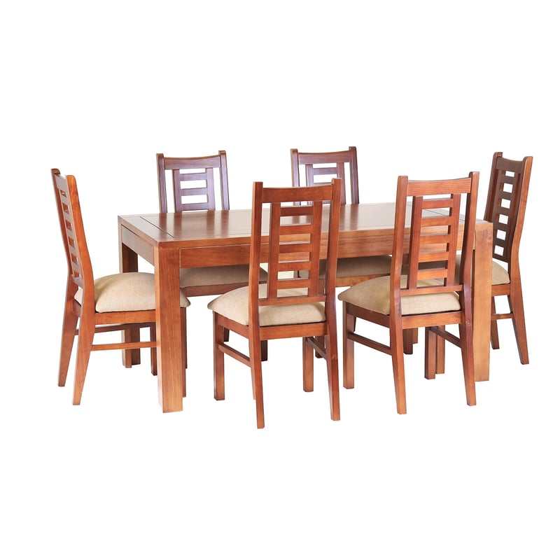 MUEBLES AMERICA Comedor Nacional Rayenco 6 Sillas Color Raulí Tapiz ...