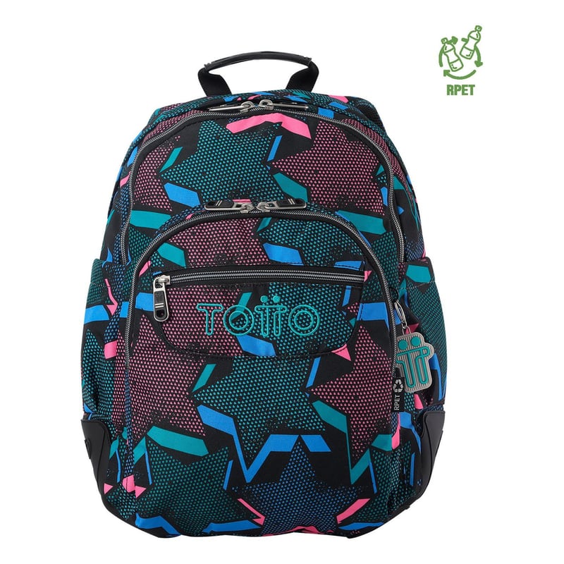 TOTTO Mochila Escolar Totto Rayol Rpet Negro Lety Black | falabella.com