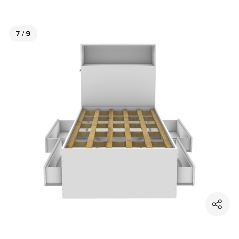 GENERICO CAMA DE PLAZA CON CAJONES Y RESPALDO TIPO CLOSET | falabella.com