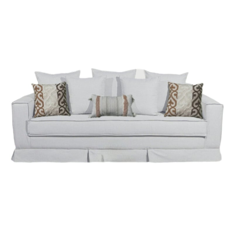 MUNDO LIVING SOFA 3 CUERPOS LUCIO BLANCO INVIERNO CON RESORTES POCKET ...