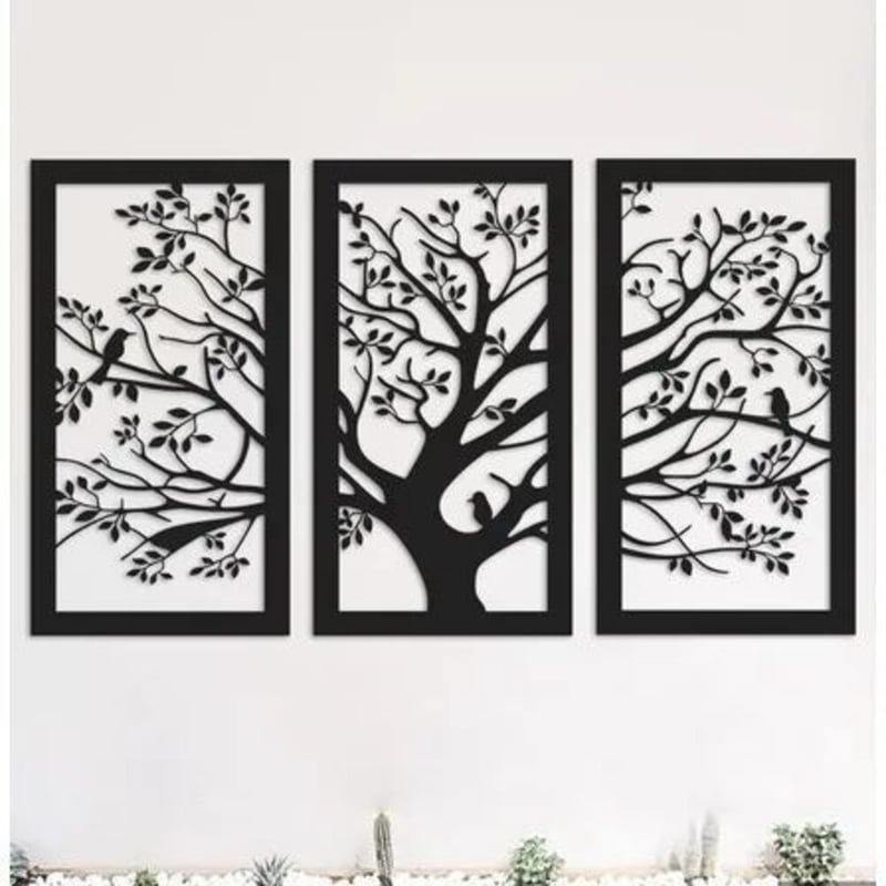 GENERICO CUADRO ARBOL DE LA VIDA ARTESANAL EN MADERA MDF 3MM 35x60 CADA ...