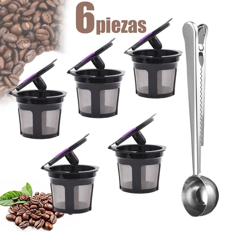 EDWINAYY Pack 5 Capsulas Cafe Reutilizables Para Cafetera-negro ...