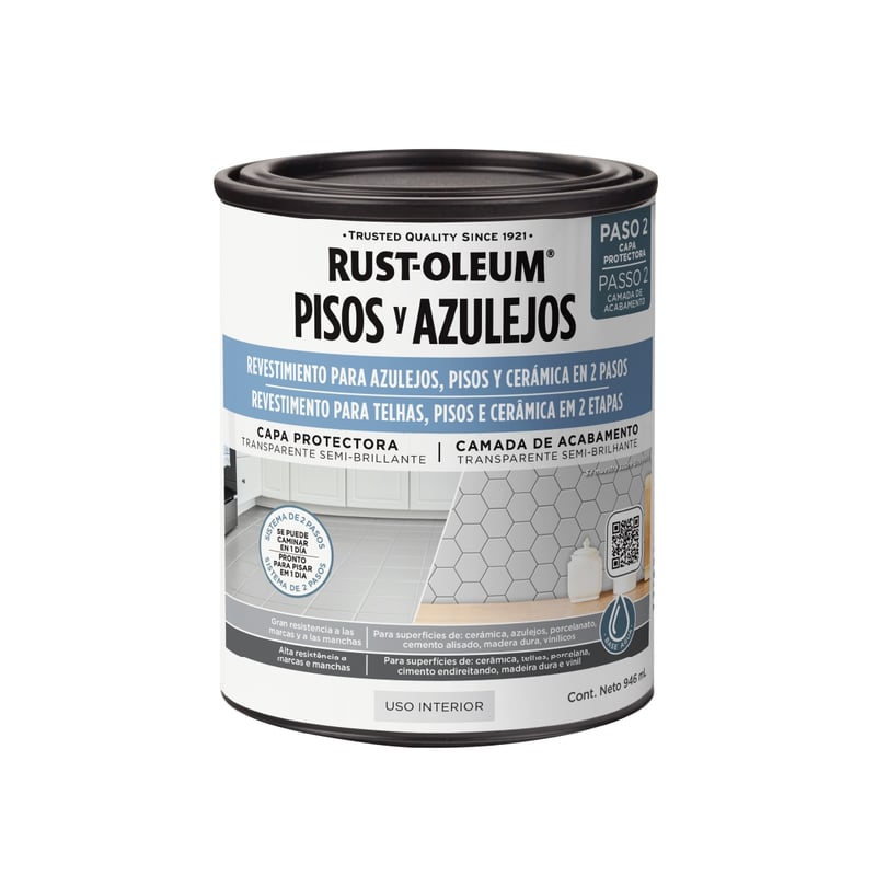 RUST OLEUM Pisos y Azulejos Capa Protectoar Transparente Semi-Brillante ...