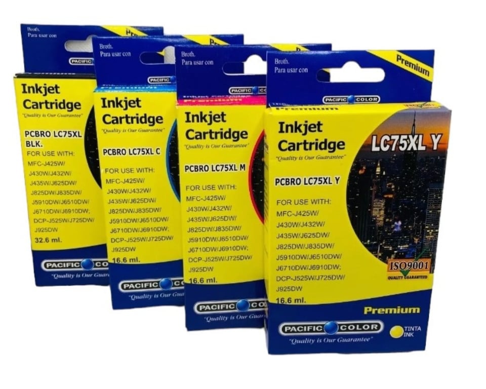 GENERICO Pack 4 Cartuchos De Tinta Lc75 Alternativos Bk C M Y para ...