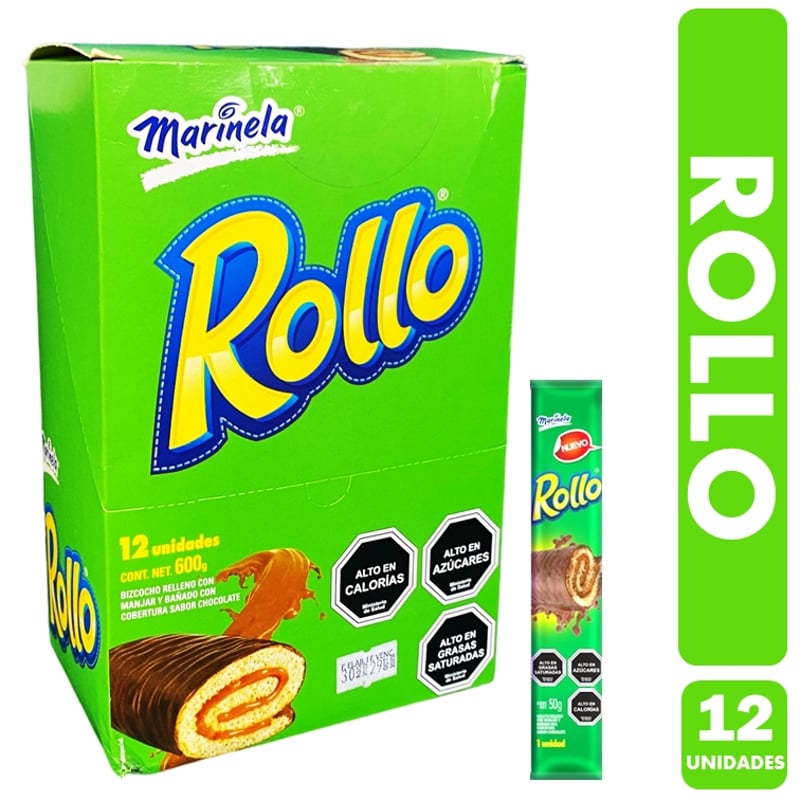 MARINELA Rollo De Marinela - Bizcocho Relleno (caja Con 12 Unidades ...