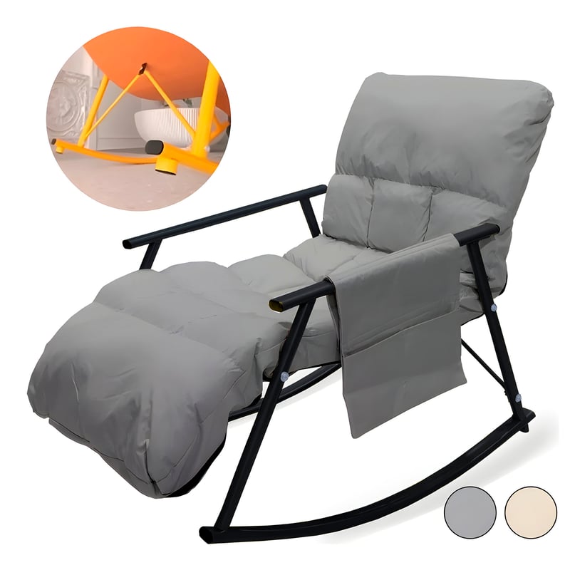 GENERICO Silla Mecedora Reclinable Con Apoya Brazos Nórdica Ajustable ...