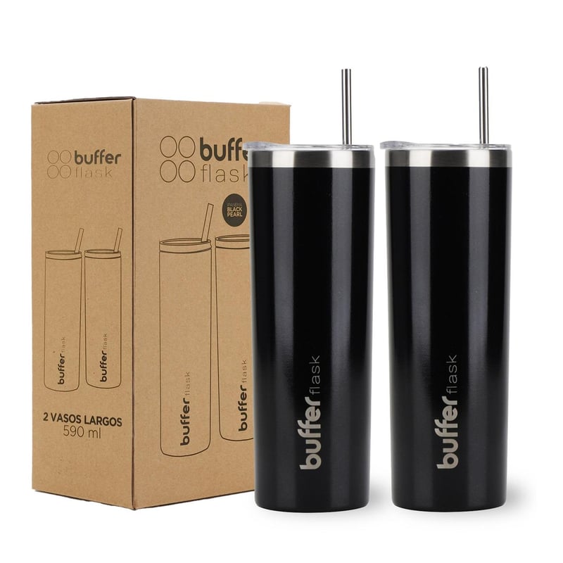 BUFFER FLASK Vasos Termicos Set de 2 Buffer Acero Inoxidable - Negro | falabella.com