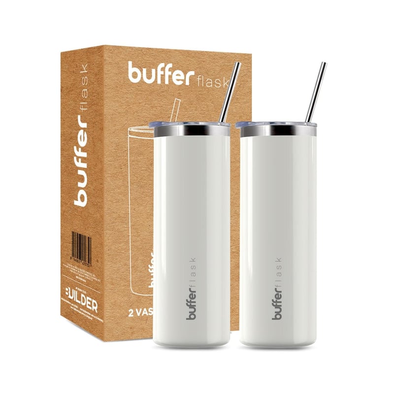 BUFFER FLASK Vasos Termicos Set de 2 Buffer Acero Inoxidable - Blanco ...