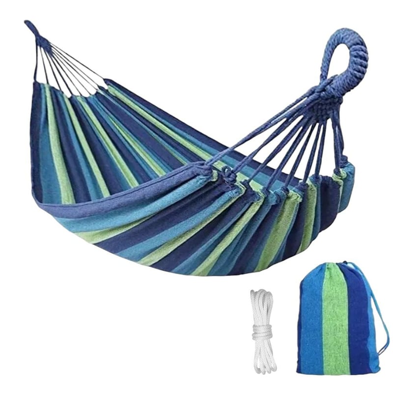 GENERICO Hamaca Colgante Camping 75x195 Cm 100 Algodón Azul | falabella.com