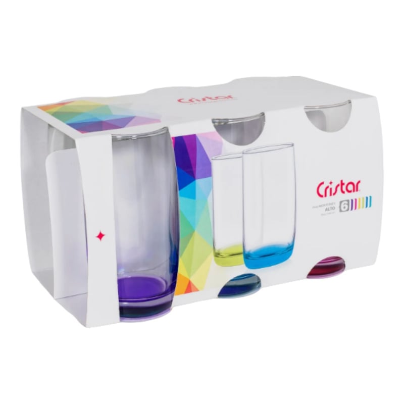CRISTAR Set 6 Vasos Altos Monterrey Fondo Color 445 Cc | falabella.com