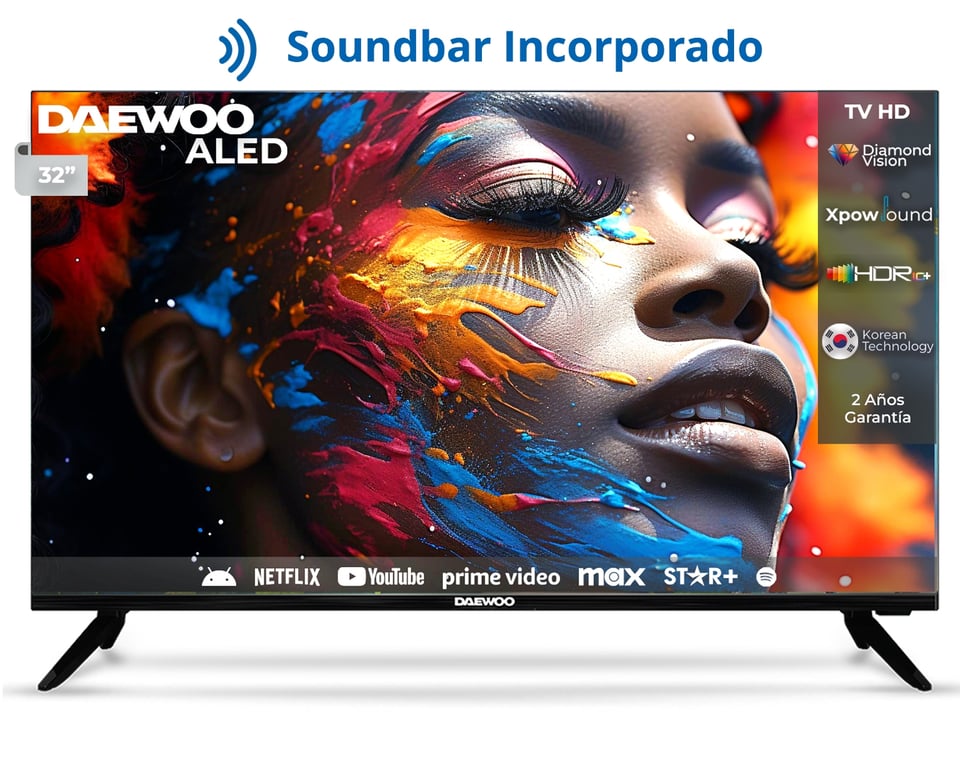 DAEWOO LED 32 DAEWOO CON SOUNDBAR INCORPORADO D-A3200 HD SMART TV ...