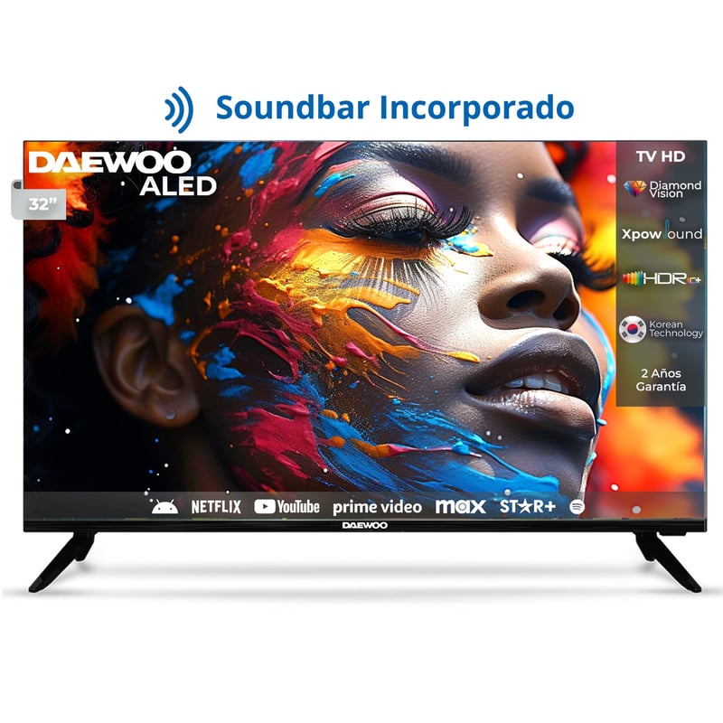 DAEWOO LED 32 DAEWOO CON SOUNDBAR INCORPORADO D-A3200 HD SMART TV ...