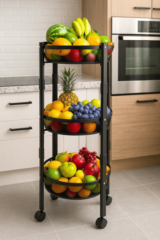 COSAS CASA Carro Organizador con Ruedas 3 Niveles Negro | falabella.com