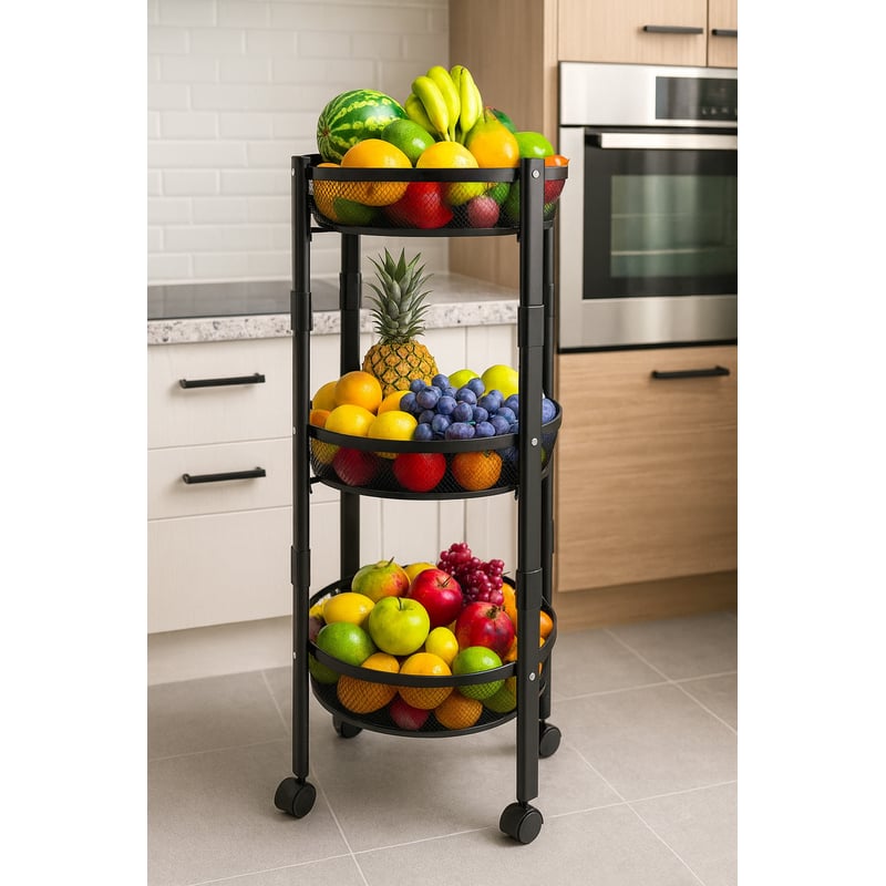 Carro Organizador con Ruedas 3 Niveles Negro | Sodimac - Falabella