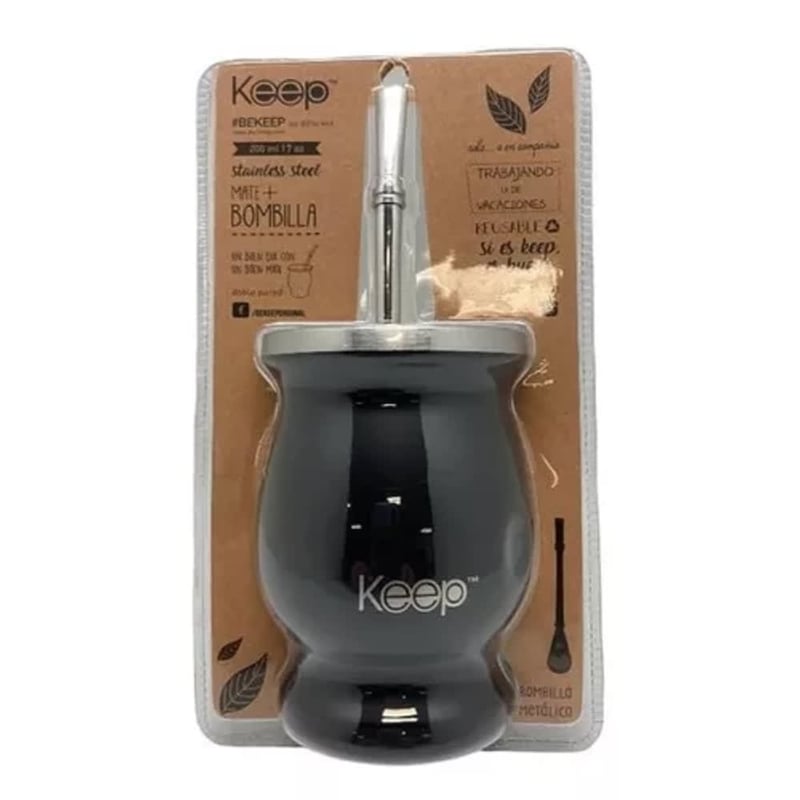 GENERICO Mate Clasico 300ml Keep Negro Bebidas | falabella.com