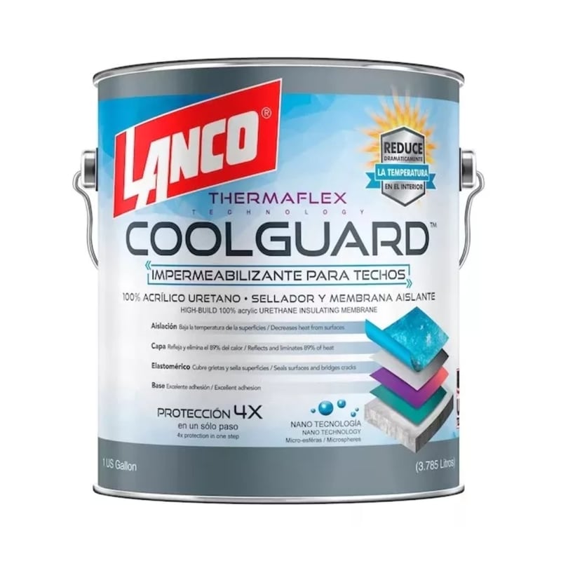 LANCO Sellador Impermeabilizante De Techos Coolguard Lanco 1GL BLANCO ...