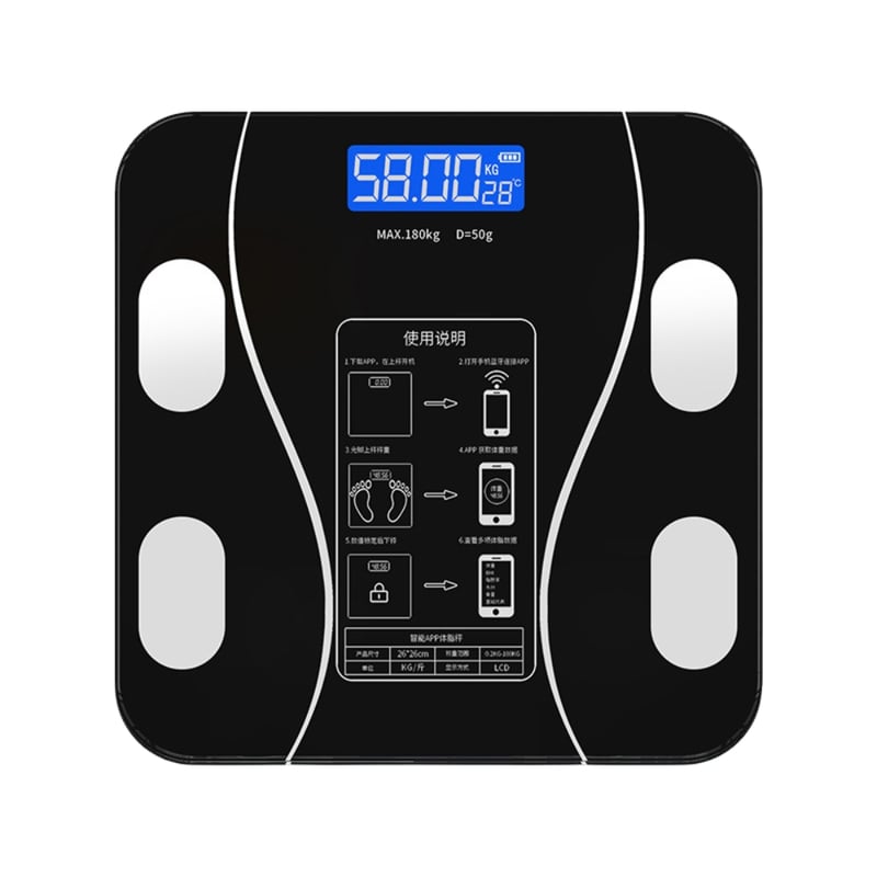 Balanza Pesa Digital Bluetooth Inteligente Smart Imc Baño Negro ...