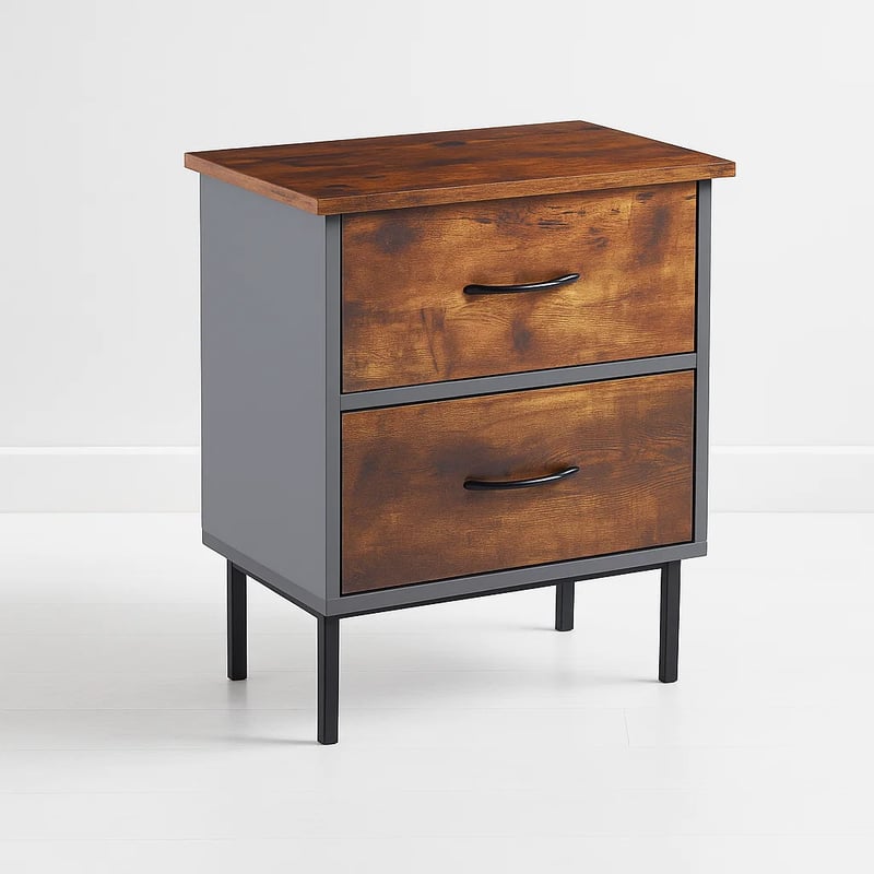 KLIK Velador Dos Cajones Metal Rústico | falabella.com