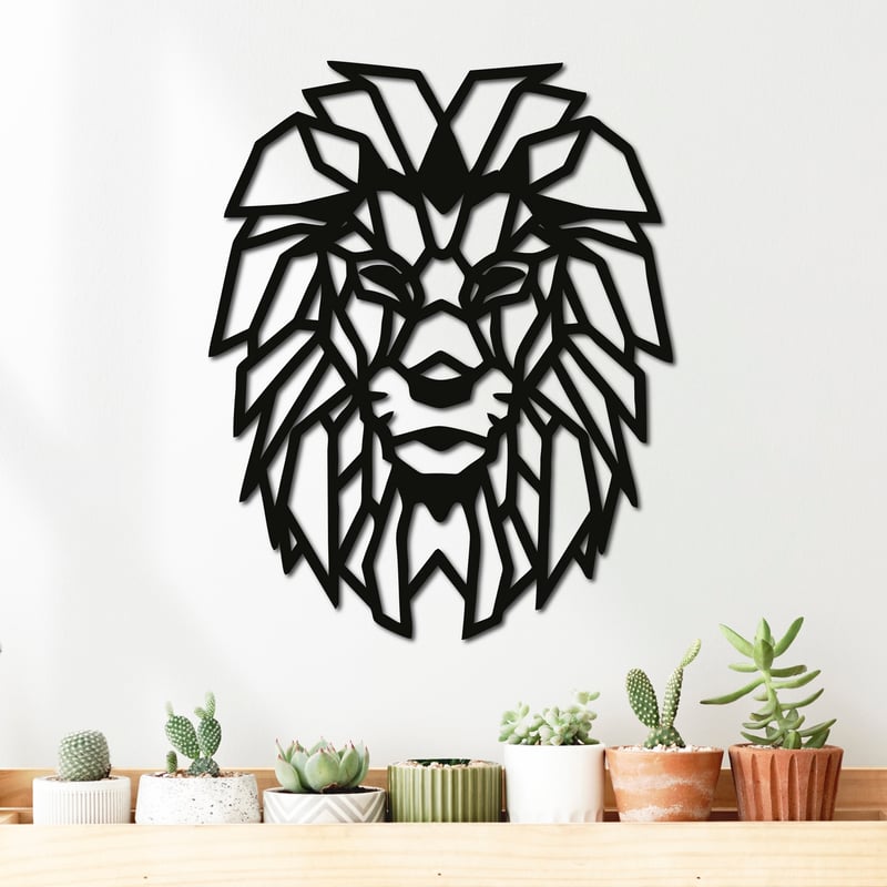 Cuadro Decorativo Leon Geometrico 50x40cm - Madera Fun Republic ...