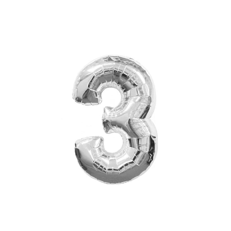 GENERICO Globo Metalizado Numero "3" Plateado 30 pulgadas | falabella.com