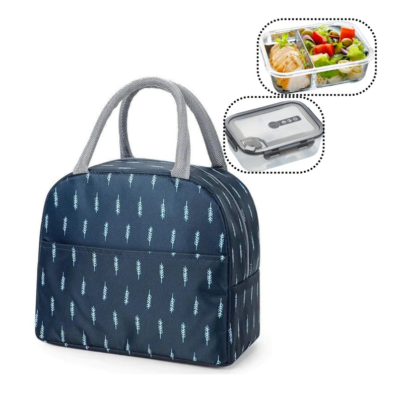 Lonchera Térmica Azul Diseñada Almuerzo Escolar Trabajo Lonch Bag ...