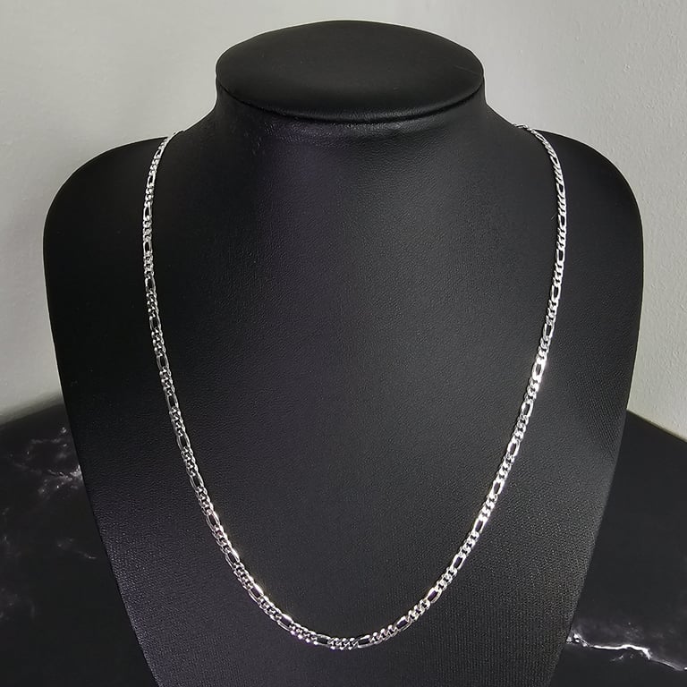 GENERICO Cadena Figaro Plata Fina Ley 925 Collar 3mm 50cm | falabella.com