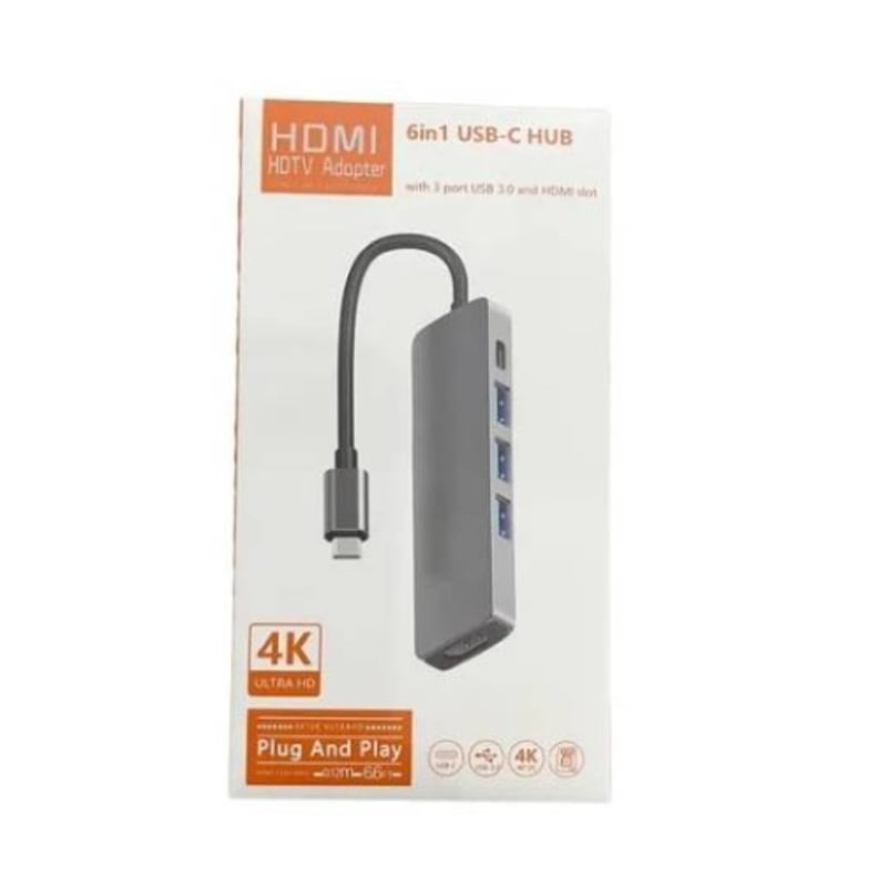 GENERICO Adaptador Usb Hub Tipo C 3 X Usb 3.0 Tf Micro Sd 6en1 ...