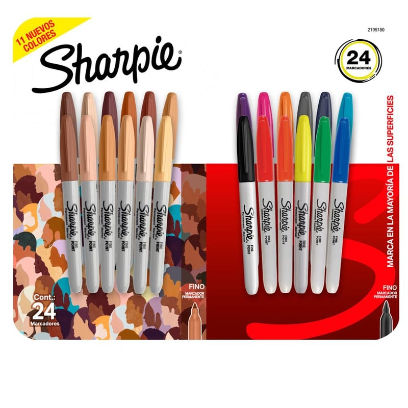SHARPIE Set 24 Marcadores Sharpie Punta Fina Colores Basicos/Tierra ...