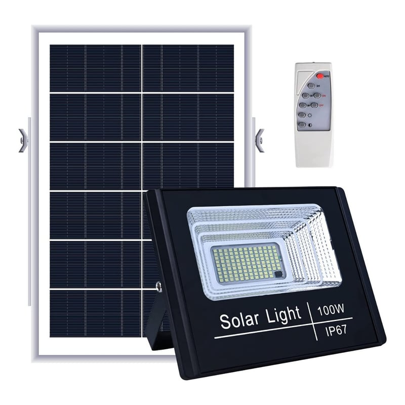 Foco Reflector Led Solar 100w Con Panel Y Control Exterior | Sodimac ...