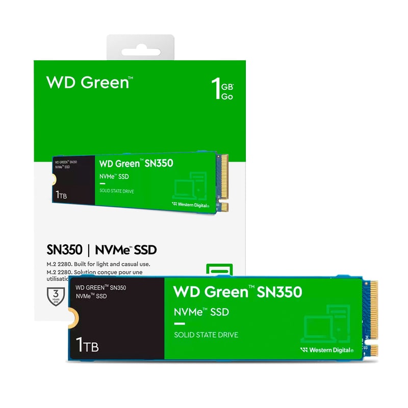 WESTERN DIGITAL Disco Solido SSD interno WD Green SN350 1TB M.2 2280 ...