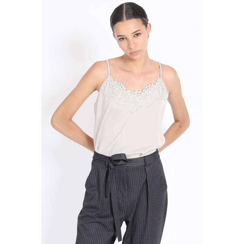 LIOLA Top Lencero Con Encaje, Beige Liola | falabella.com