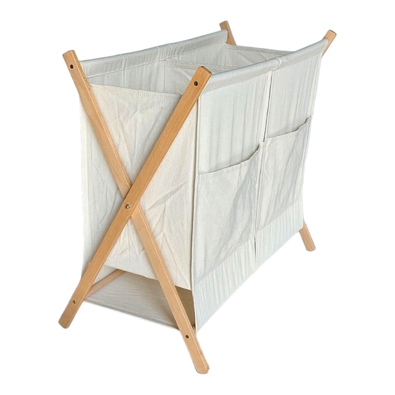 LOVEN Cesto Doble de Ropa Sucia Beige Plegable con Bolsillo | falabella.com