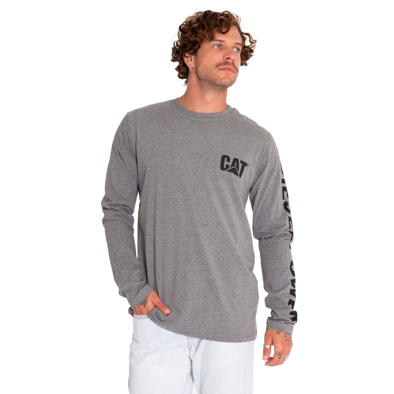 CAT Polera Manga Larga Hombre Diesel Power Gris CAT | falabella.com