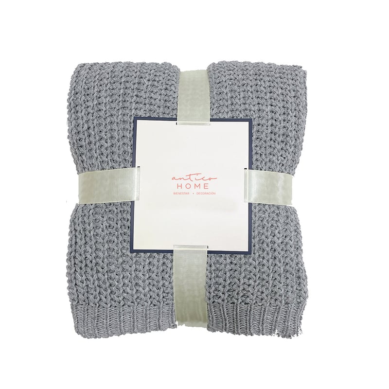 ANTICO HOME Manta De Puntos Color Gris Perla Salvia Medidas 130x190 cm ...