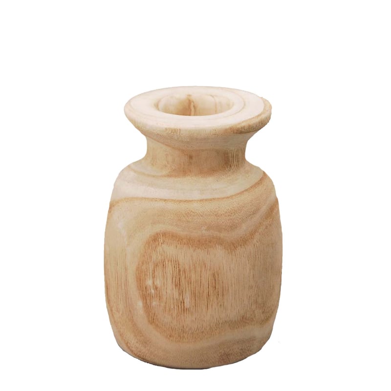 ANTICO HOME Jarrón En Madera De Paulownia Tallada A Mano Rosa Antico ...