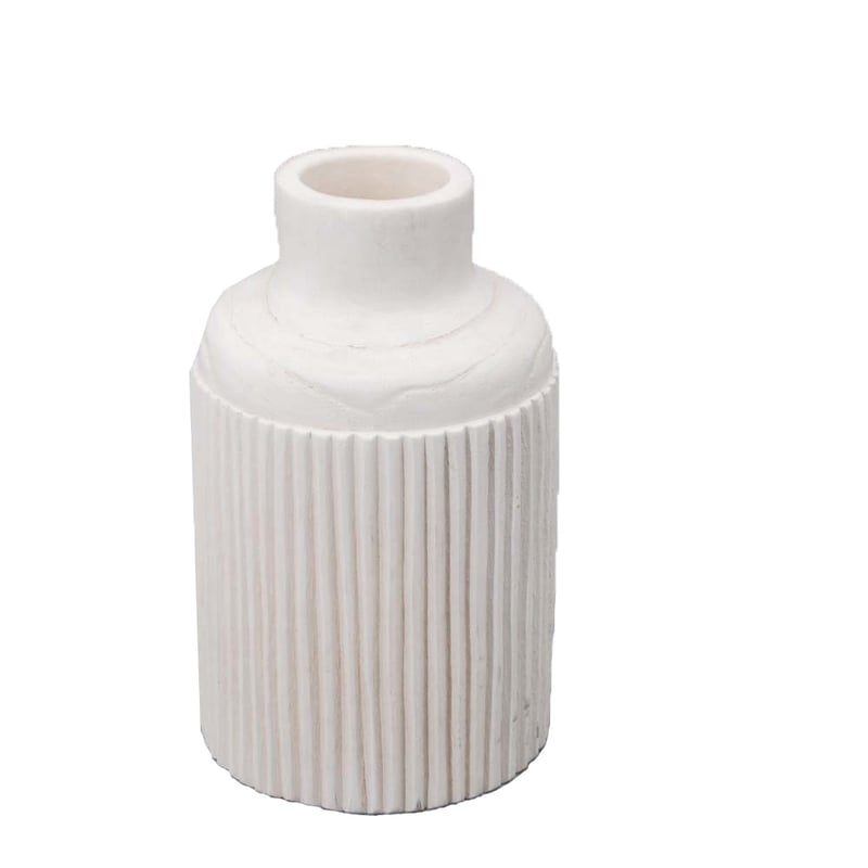 ANTICO HOME Jarrón En Madera De Paulownia Tallada A Mano Pasionaria ...