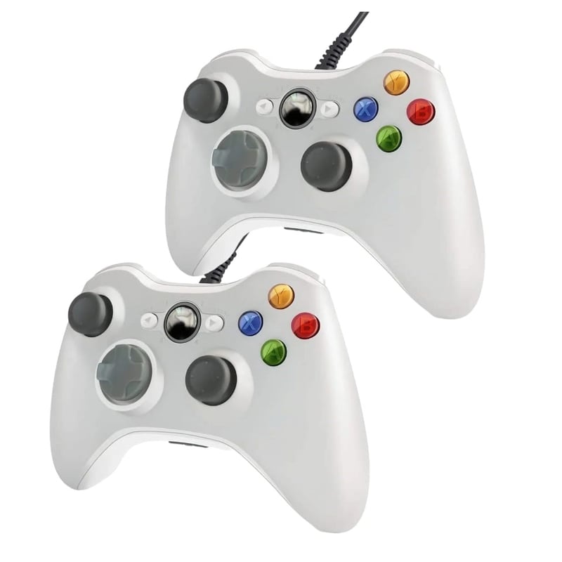 Pack X2 Control Para Consola Joystick Compatible Xbox360 Pc Blanco ...