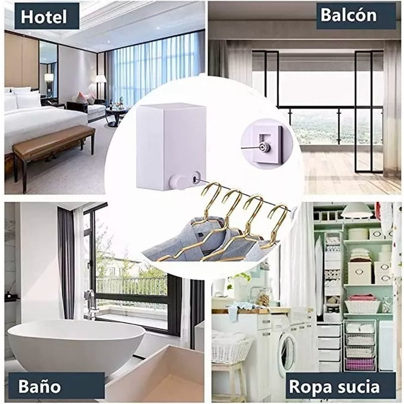 GENERICO Tendedero Retractil Ropa Colgador Logia Acero Inoxidable ...