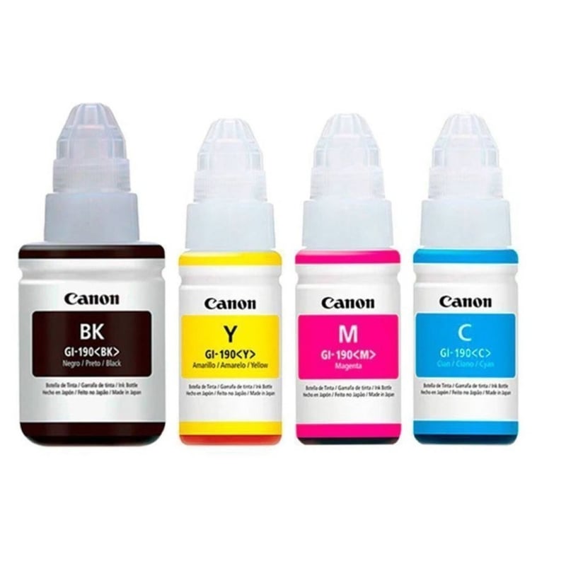 CANON Tinta Canon Original Pack Gi-190 Bk C Y M G2100 G3110 G4100 | falabella.com
