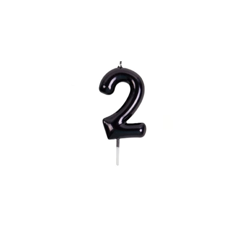 GENERICO Vela De Numero 2 Negra 8cm | falabella.com