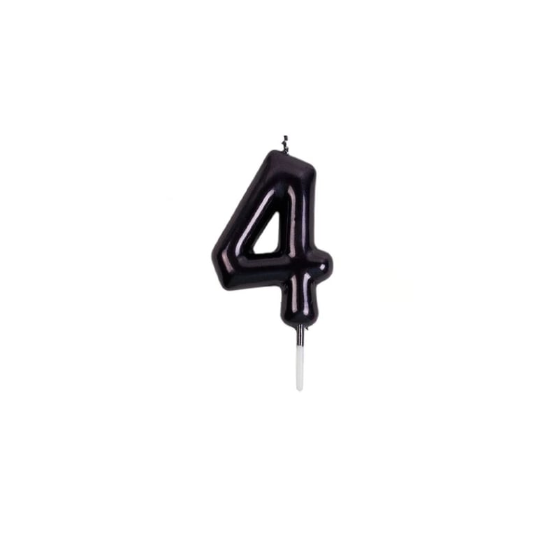 GENERICO Vela De Numero 4 Negra 8cm | falabella.com