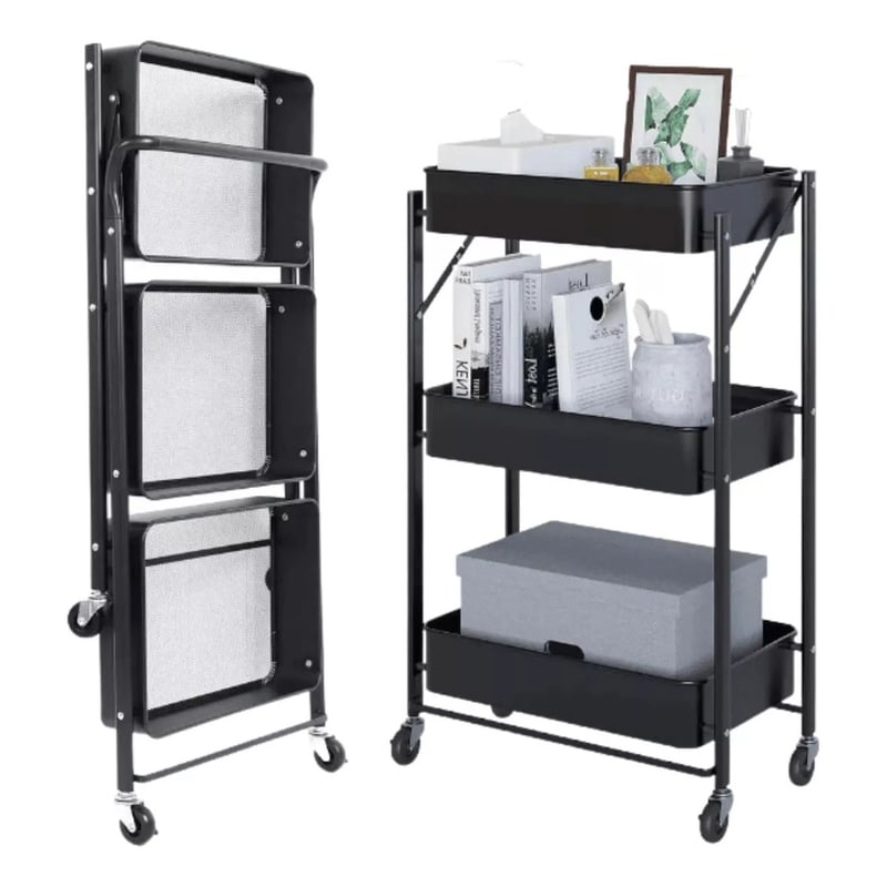 GENERICO Estante Plegable Organizador Multiusos 3 Niveles Con Ruedas ...