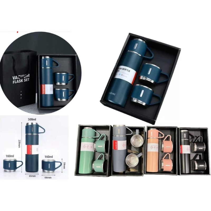 GENERICO Termo con 3 Tazas Termicas 500ml Termo Agua Caliente Cafe ...