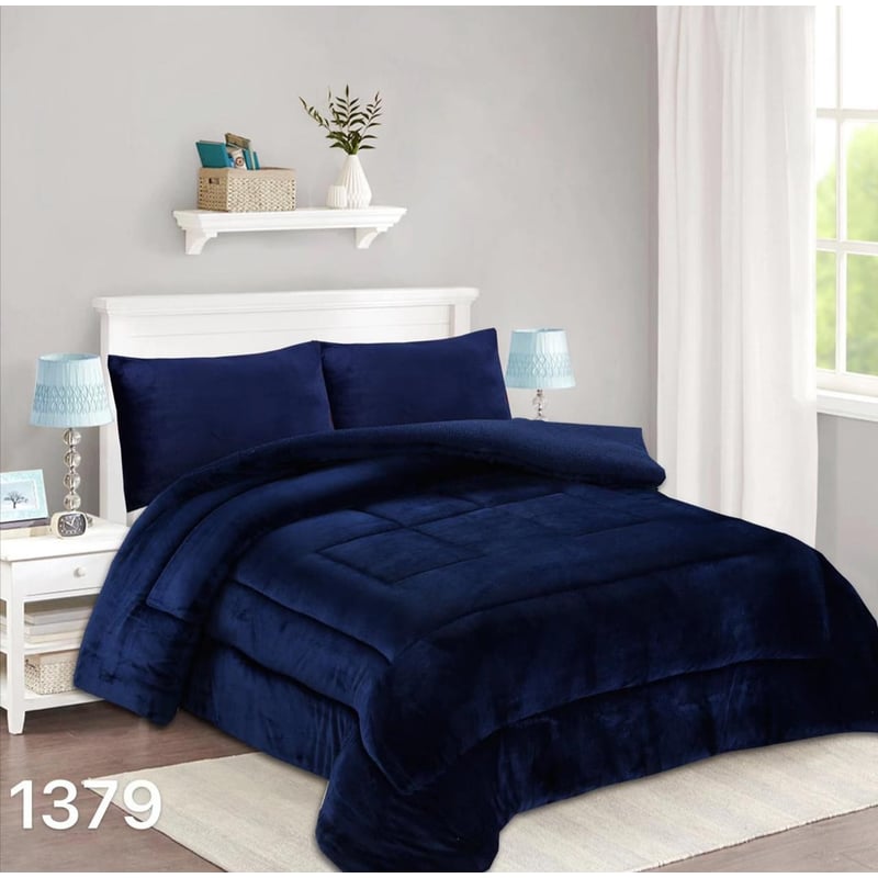 GENERICO CUBRECAMA Azul Rey Con Chiporro y Plush 1,5 plaza Con Diseño ...