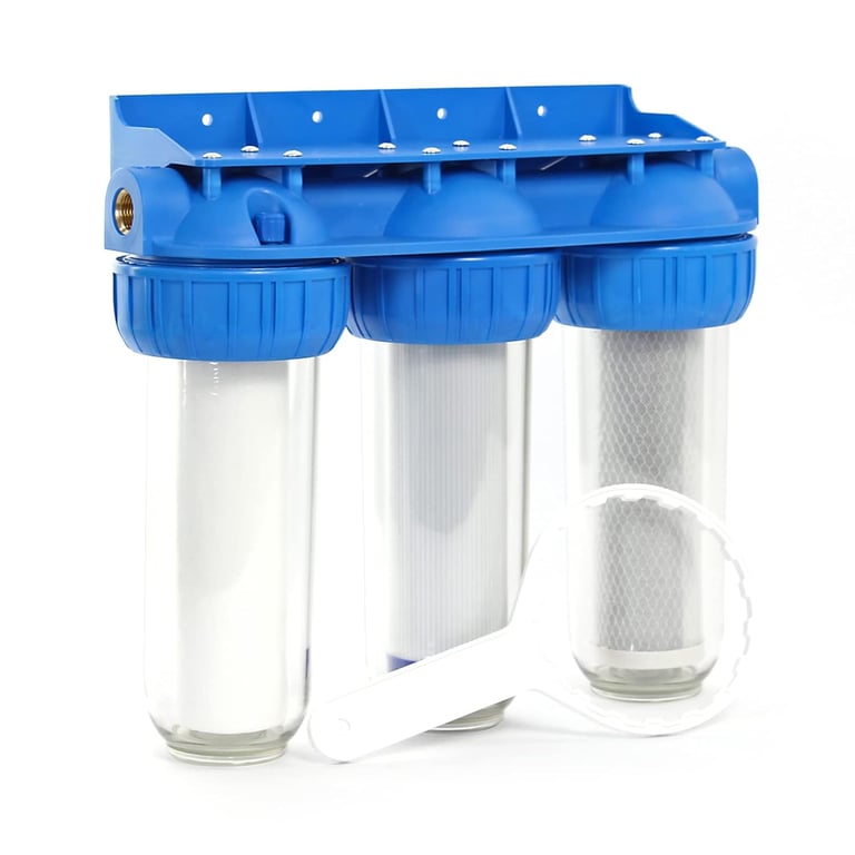 KUANGYE Filtro Agua Triple Anti Sarro Ablandador 10 Pulgadas 3/4 ...
